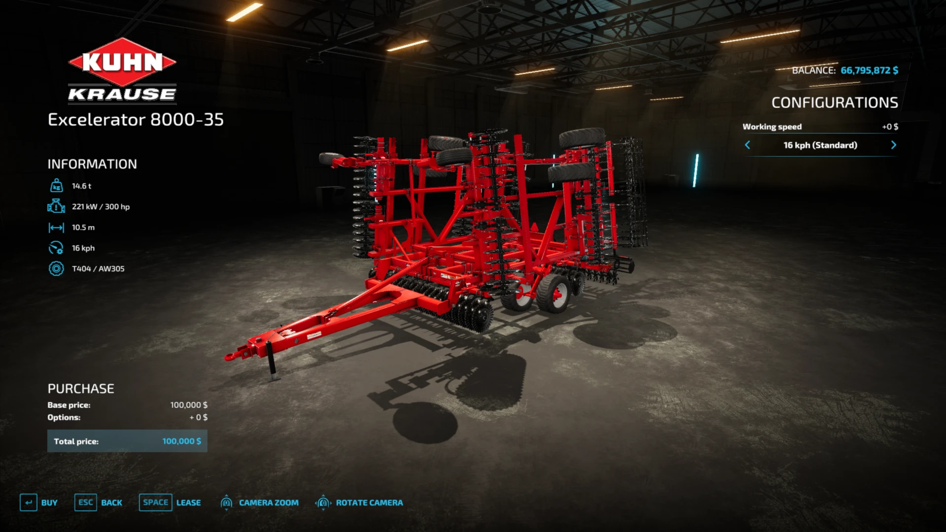 Kuhn Excelerator 8000 35 Ft Cultivator - Converted 1.0.0.0 - FS 22